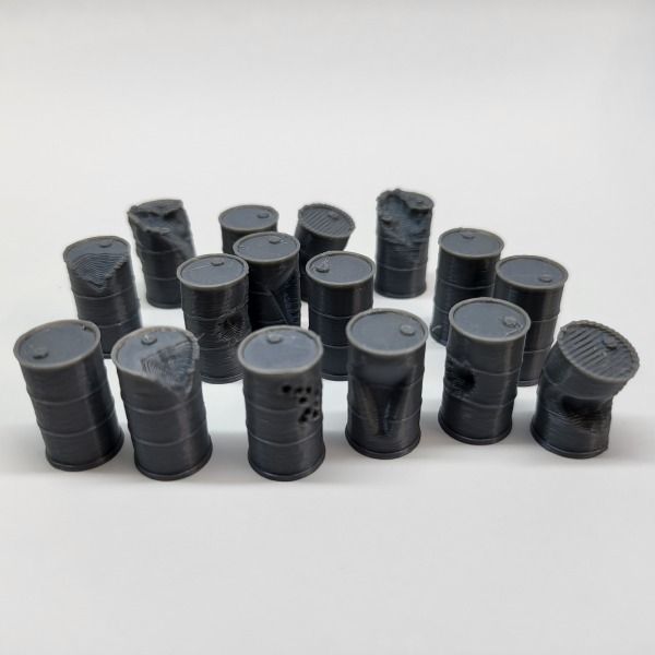 Damaged oil drum and barrel scatter terrain - 3D Printed Tabletop ...